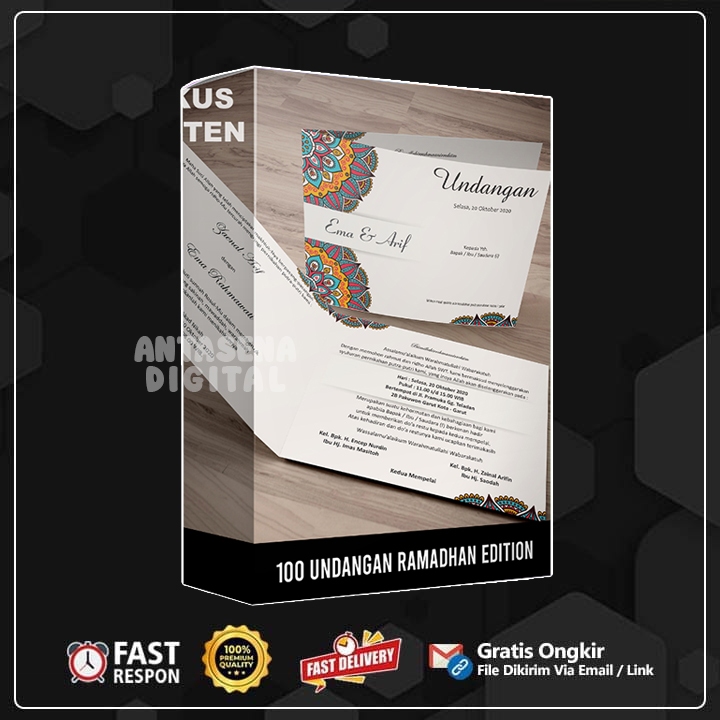Jual 100 Desain Undangan Vintage Floral v7 Ramadhan Edition CorelDraw ...