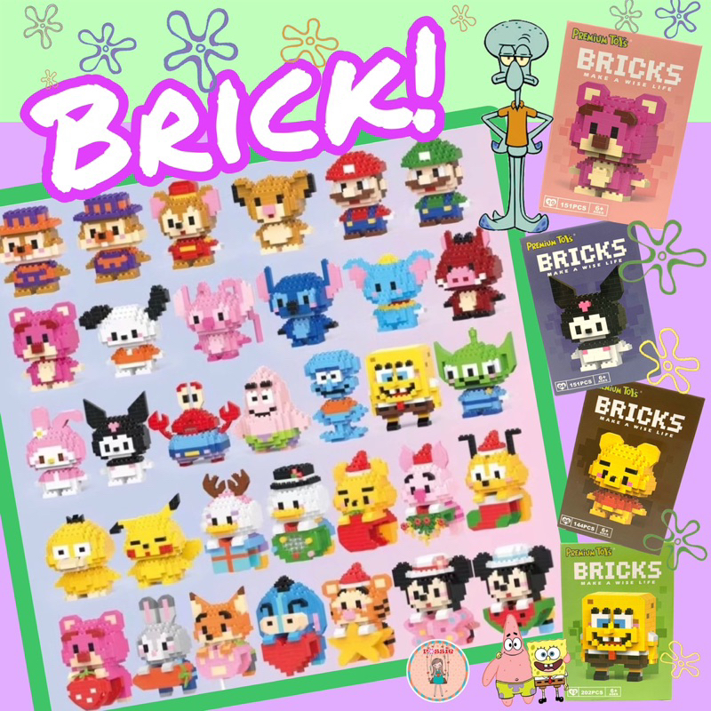 Jual Mainan Mini Bricks Besar 3D Karakter Kartun Building Block Nano ...