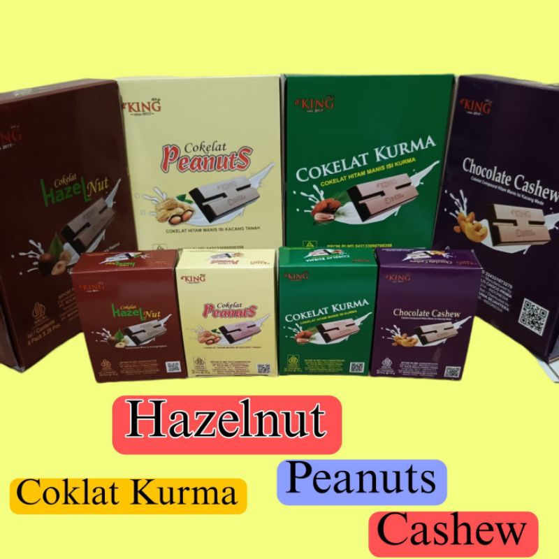 Jual Coklat Cashew mix Cokelat Hazelnut Kurma dan Peanuts Coklat d'KING ...