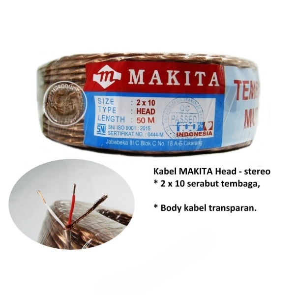 Jual Kabel Head Stereo Gold Makita 2x10 Eceran Meteran / Kabel Head ...