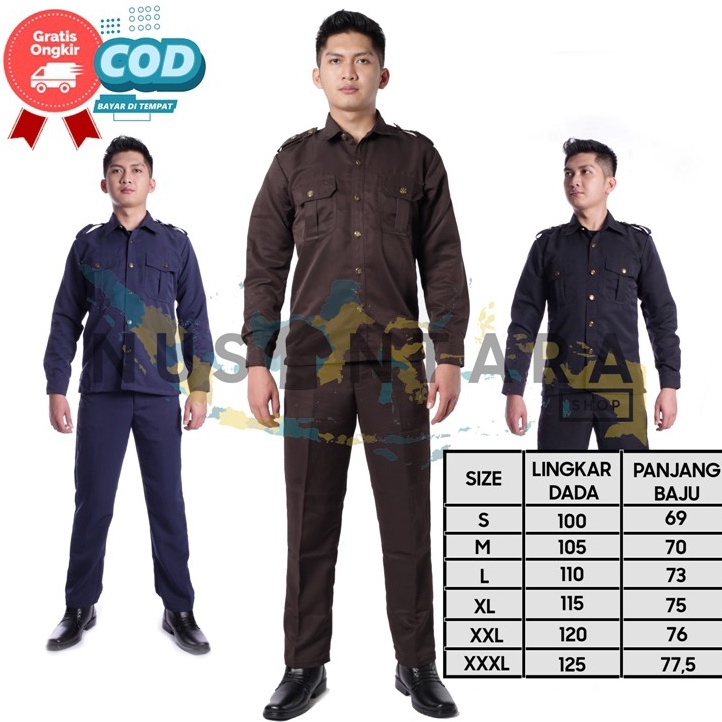 Jual KODE C65S Seragam Safari Security Satpam Baju Driver Seragam ...