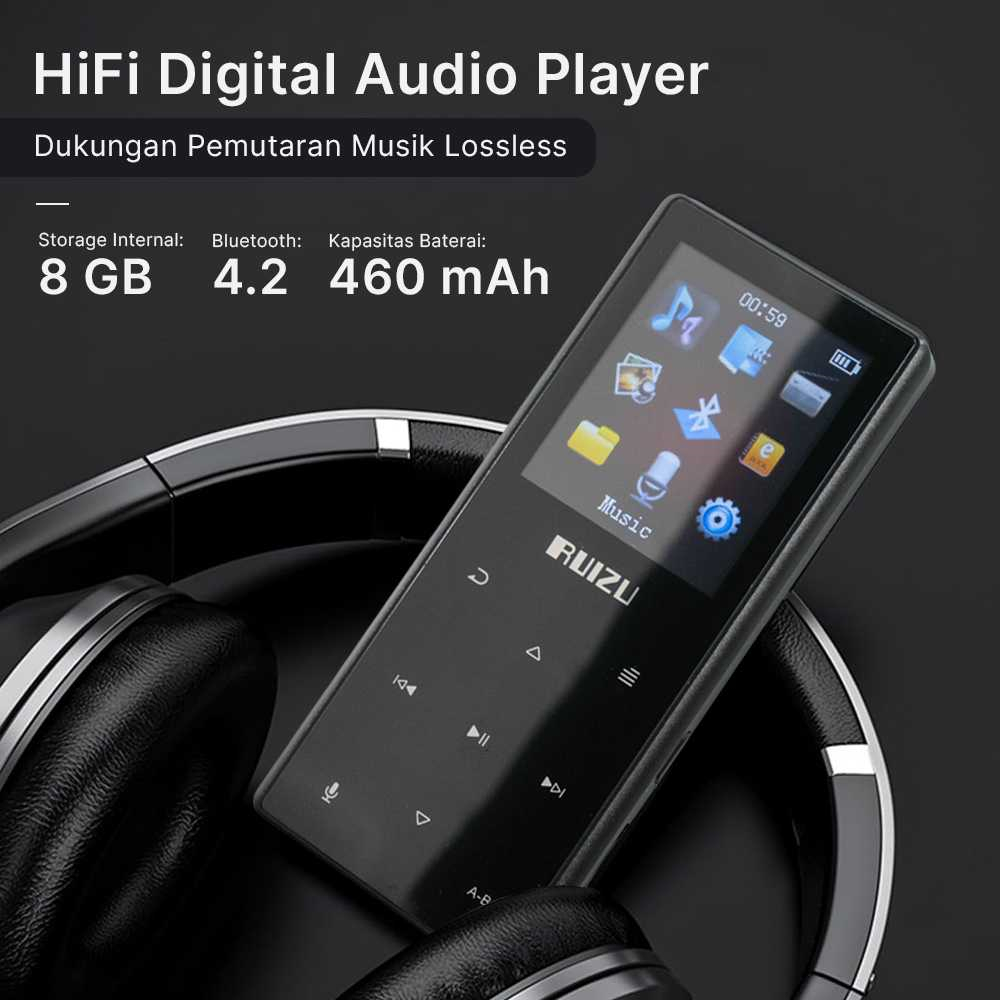 Jual MP3 Player Bluetooth HiFi Digital Audio Player 8GB RUIZU - D29 | Shopee Indonesia