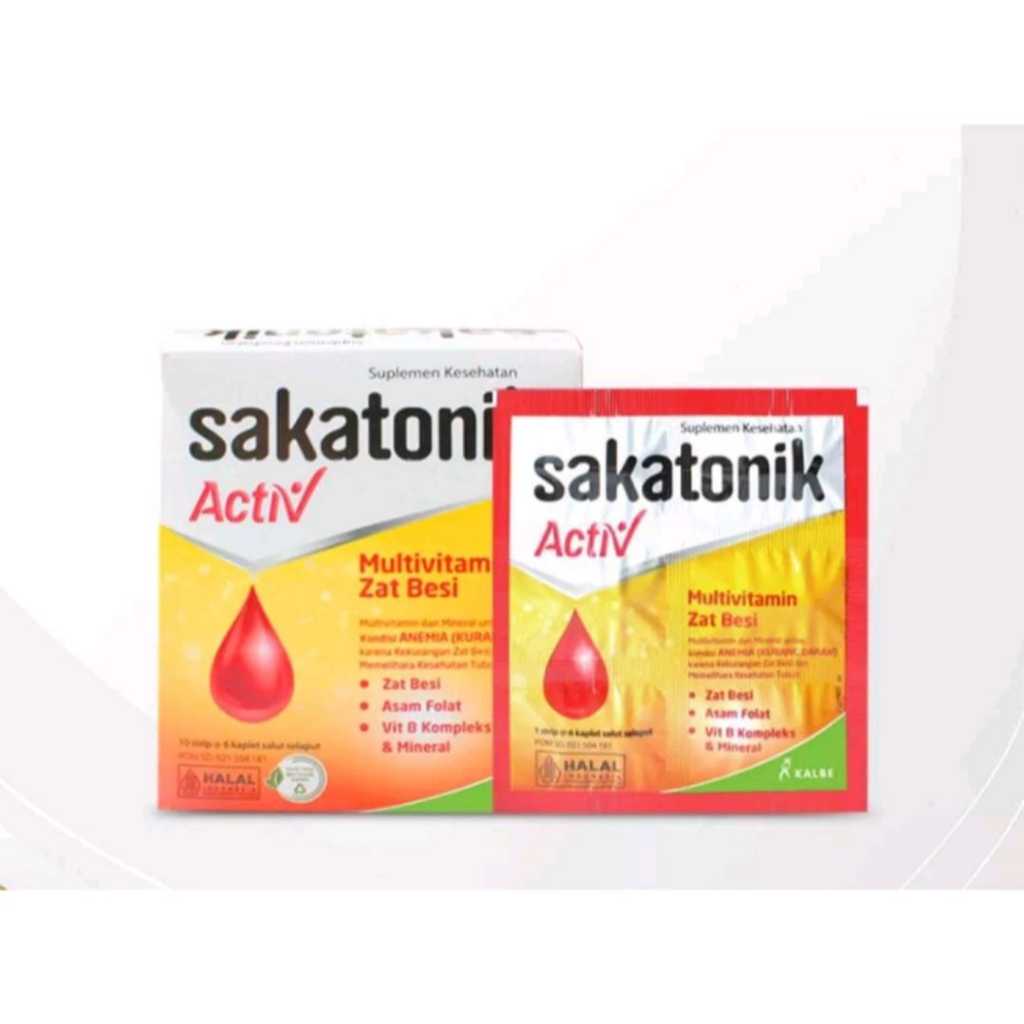 Jual SAKATONIK ACTIV ISI 6 KAPLET - VITAMIN PENAMBAH DARAH - ED 02/2026 ...