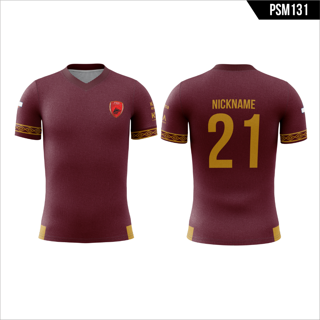Jual Jersey Bola Printing Liga 1 Jersey Psm Makassar Home Away Bahan ...