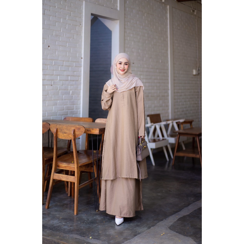 Jual One Set Tunik Malay Rok Gamis Set Rok Pakean Setelan Wanita Muslim ...