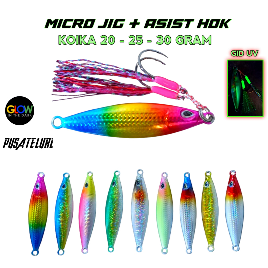 Jual Metal jig lengkap plus kail 20gram/25gram/30gram metal jig lengkap metal jig plus assist ...