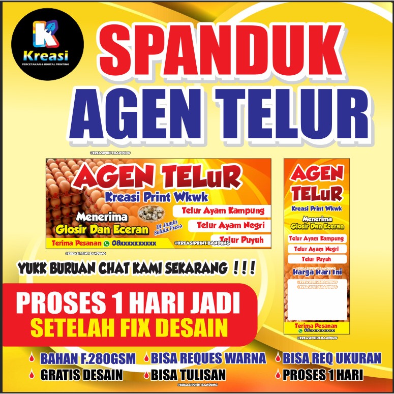 Jual SPANDUK AGEN TELUR / SPANDUK JUAL TELUR | Shopee Indonesia