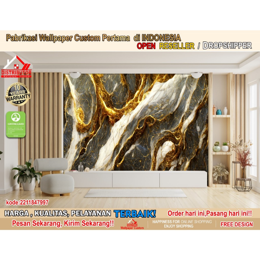 Jual Wallpaper Custom 3D Tema Marmer | Marble | Wallpaper Dinding ...