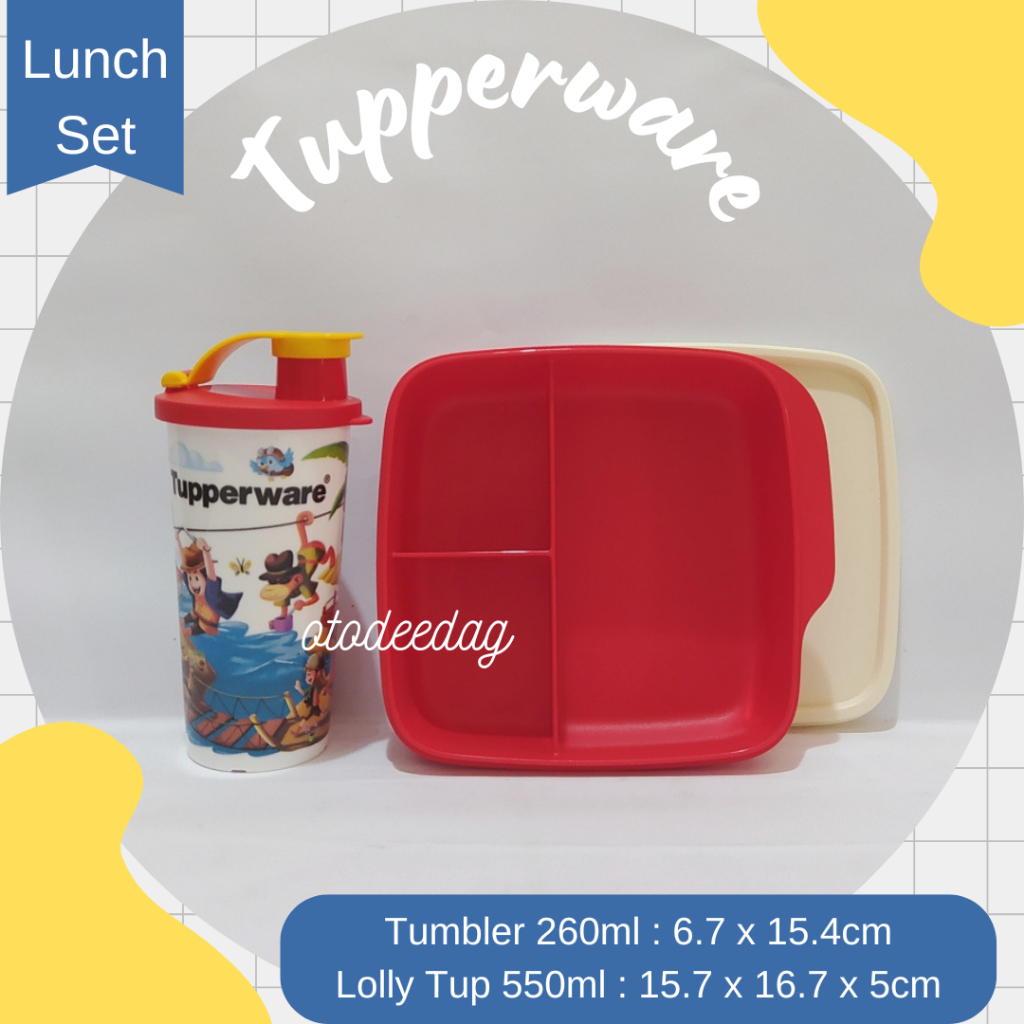 Jual TUPPERWARE Lunch Box Set Tempat Bekal Anak Kotak Makan Lolly Tup ...