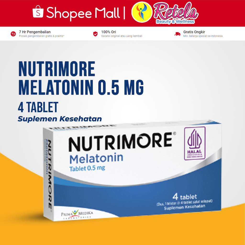 Jual NUTRIMORE MELATONIN 1 BLISTER @4 TABLET / SUPLEMEN KESEHATAN ...