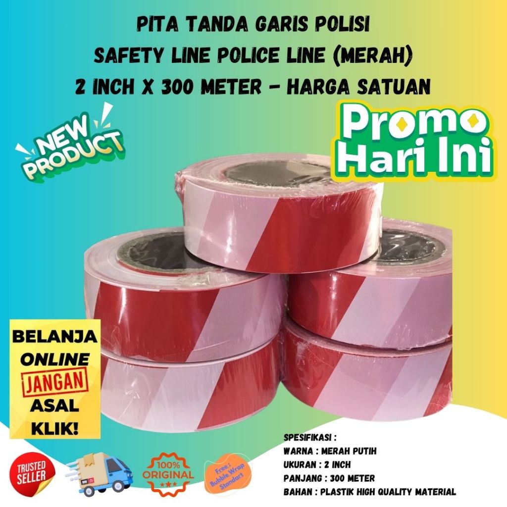 Jual Pita Tanda Garis Polisi Safety Line Police Line 2 Inch x 300 Meter ...