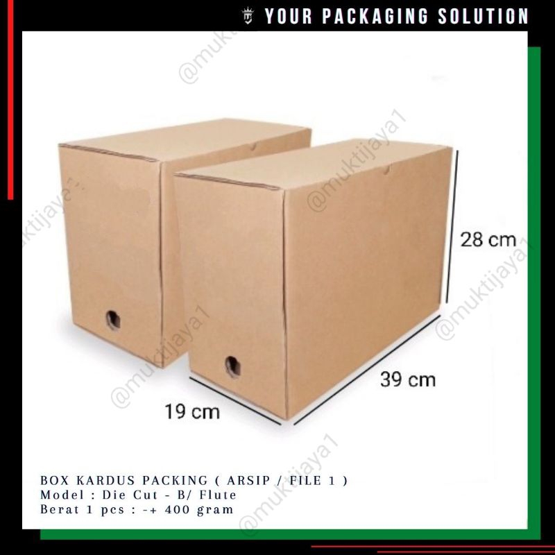 Jual BOX ARSIP 1 POLOS Uk. 39x19x28cm / KOTAK / KARDUS / ARSIP / FILE ...