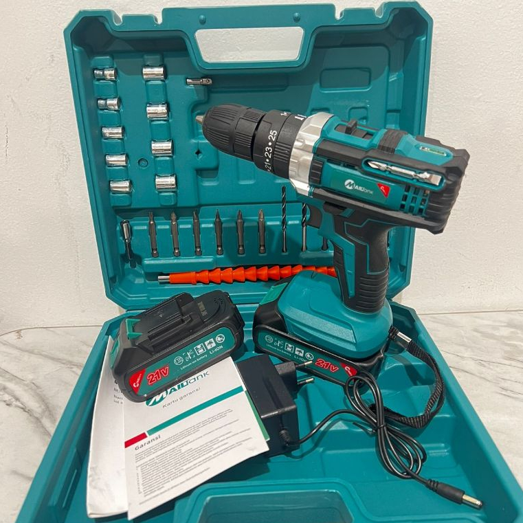 Jual MAILTANK SH190 / MESIN BOR Beton CORDLESS DRILL 21V 10MM 2 BATERAI ...