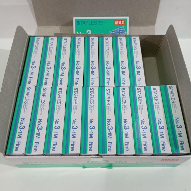 Jual ISI STAPLES MAX NO.3-1M 6mm (1000 staples/besar) / boxs | Shopee ...