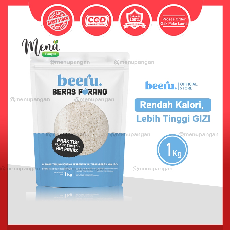 Jual Beeru Beras Porang Pouch 1 Kg - Shirataki Konjac Rice - Beras ...