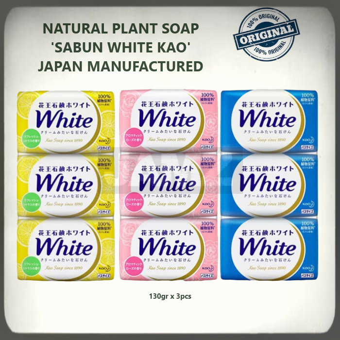 Jual Sabun Mandi WHITE Kao Japan Natural Body Soap Bar Sabun Batang ...