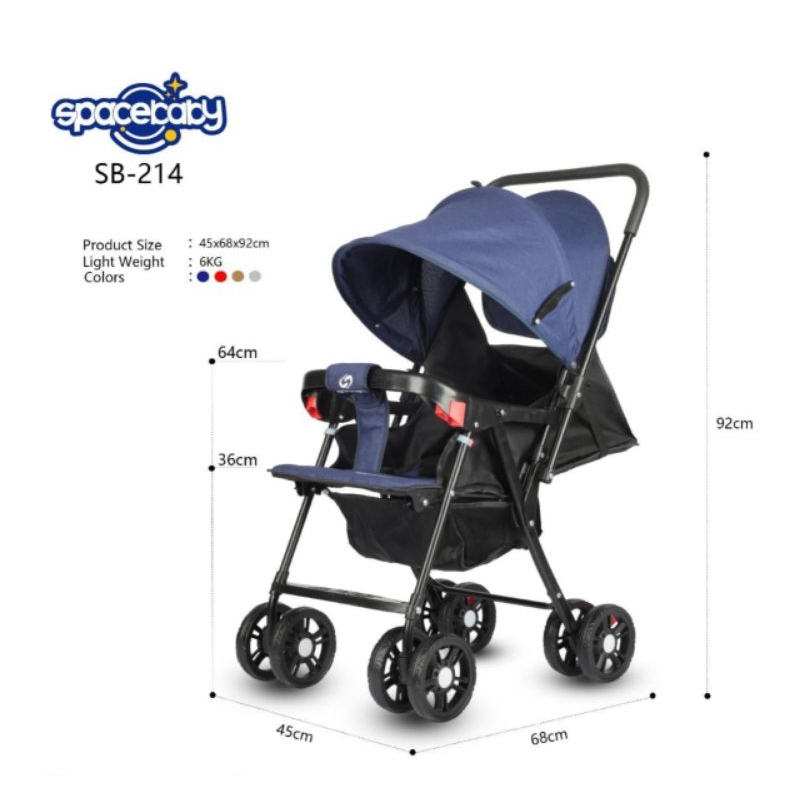 Jual SB-214/Baby Stroller SpaceBaby SB 214 Stir Bolak Balik/Kereta ...