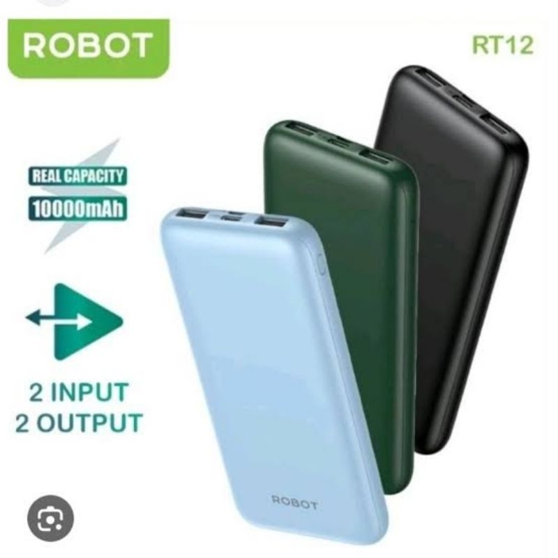 Jual Power Bank Robot RT12 10000mAh 2 Input Micro/USB Type C | Shopee Indonesia