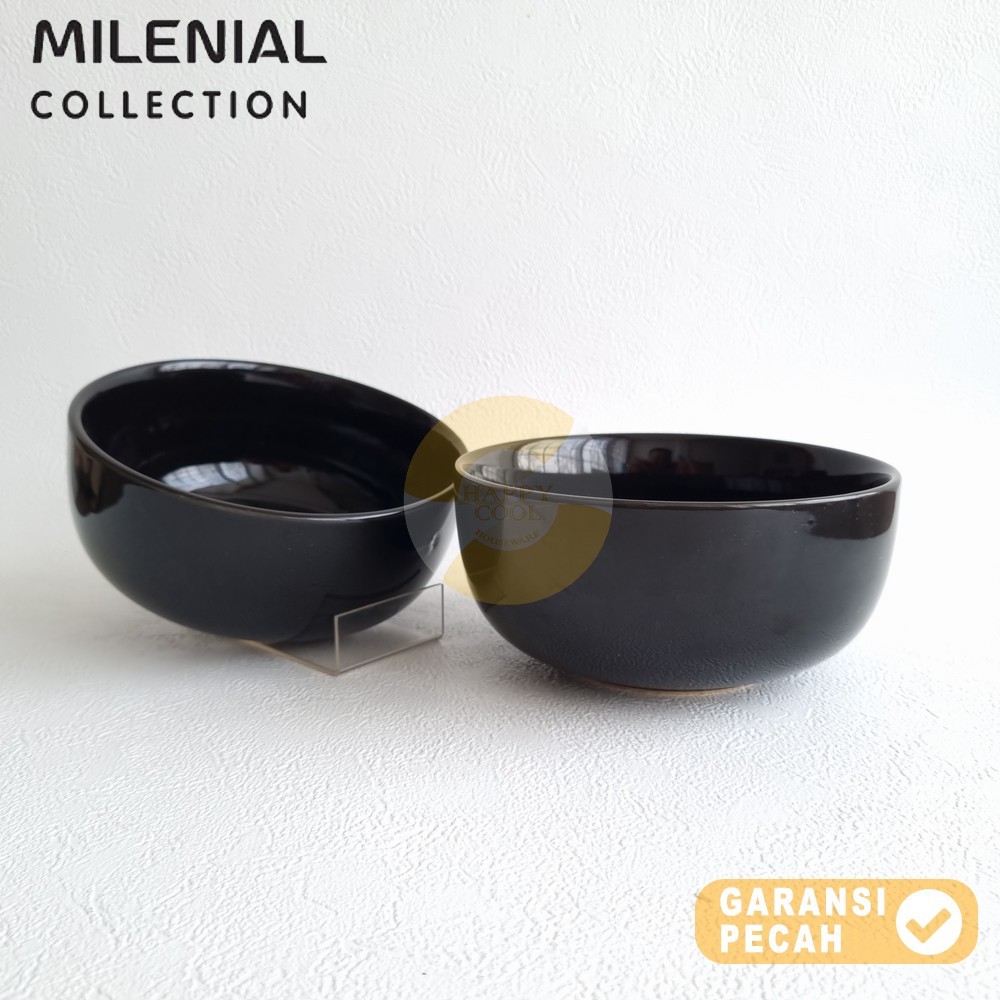 Jual HOMECO 1pcs Bowl Dinner Black Collection 6in Mangkok Makan Hitam ...