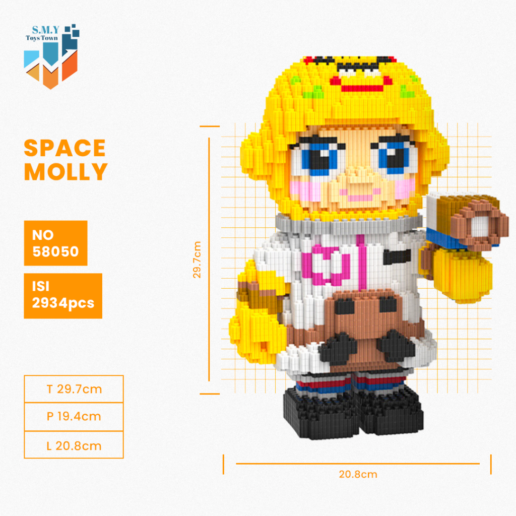 Jual SMY Toystown Space Molly Big Mainan Bangunan Nano Block Bricks ...