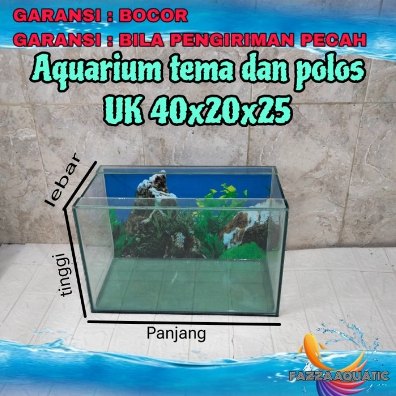 Jual Aquarium ukuran 40x20x25 akuarium kaca tebal 5 ml kaca baru ...