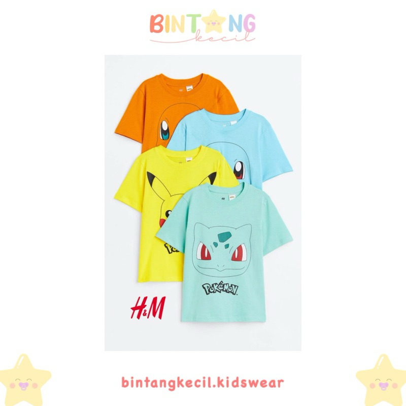 Jual H&M Kids Tshirt - Pokemon (dijual per pcs, baca deskripsi) | Shopee Indonesia