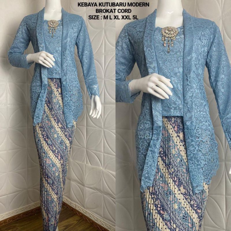 Jual Set Kebaya Brokat Modern Atasan Kebaya Kutubaru Lengan Panjang Mix ...