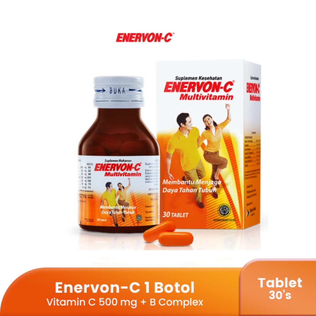 Jual EnervonCe Multivitamin C dan B Complex 30 Tablet | Shopee Indonesia