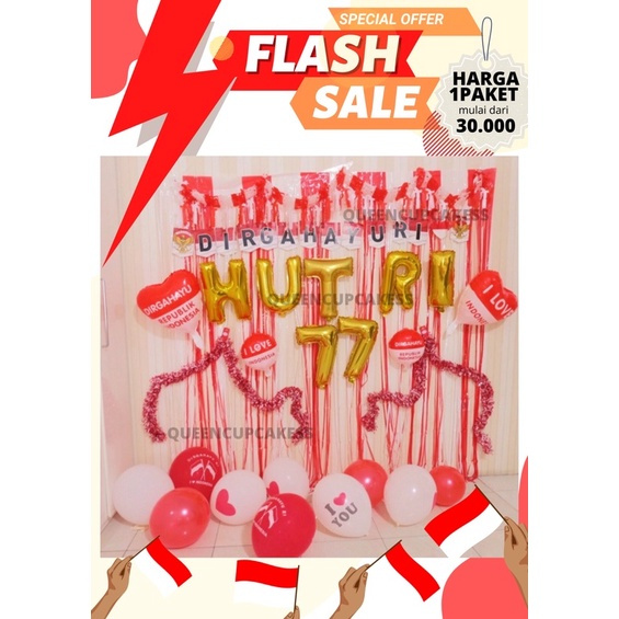 Jual Paket dekorasi kemerdekaan hut ri 78 merah putih lengkap | Shopee ...