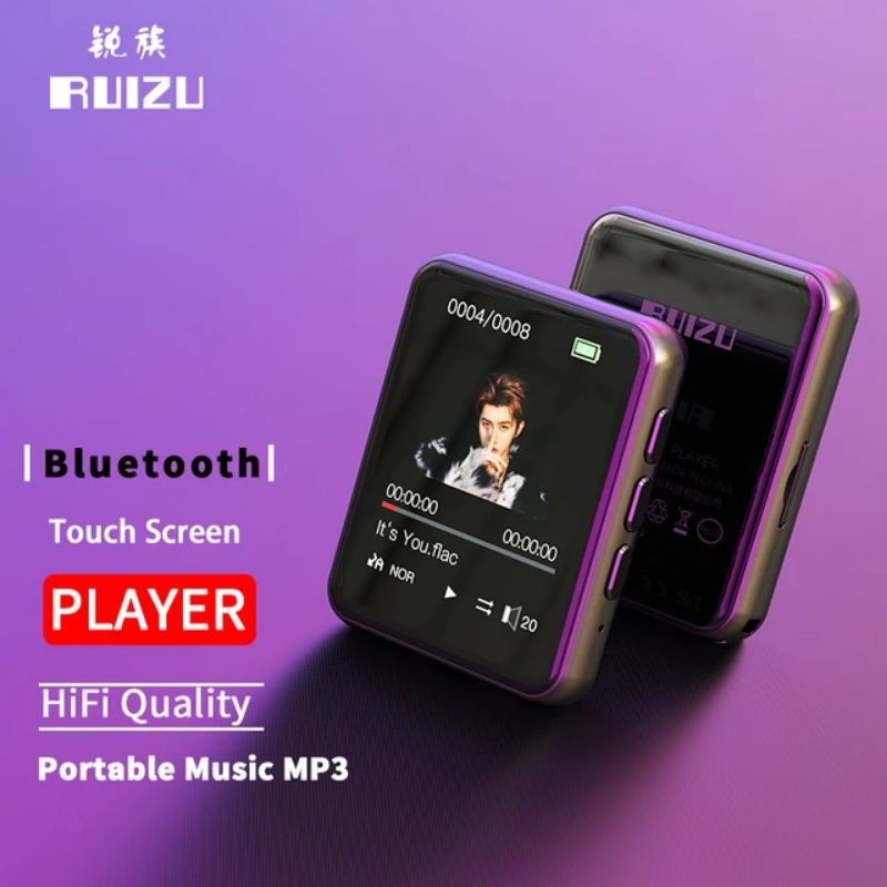 Jual RUIZU M4 USB Type C MP3 layar sentuh DAP Bluetooth Speaker Radio ...