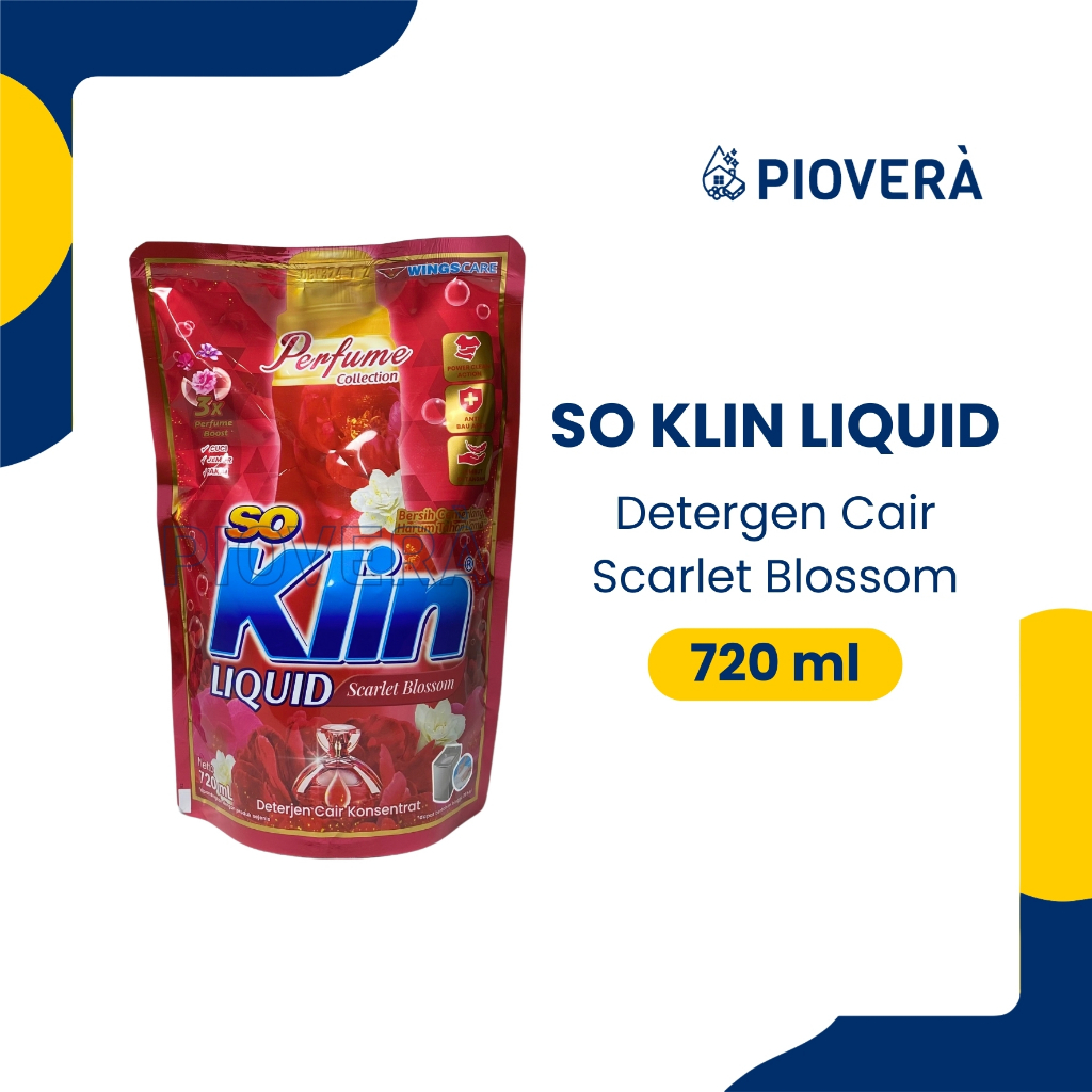 Jual So Klin Deterjen Cair Perfume Merah Scarlet Blossom Pouch 720 ml ...