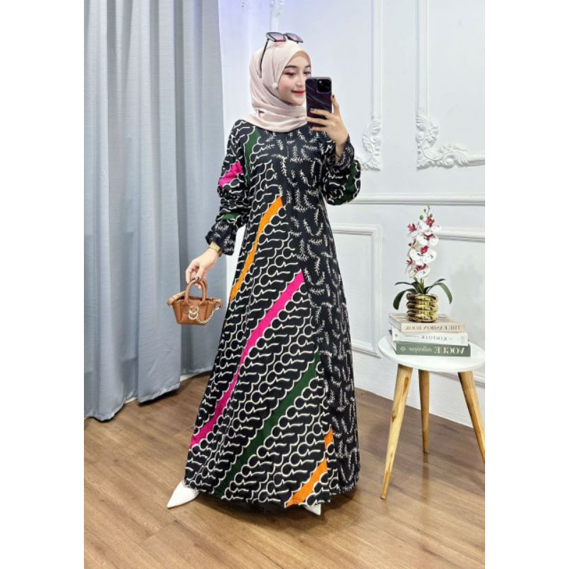 Jual Gamis Mahyra Batik Cap Ori Malaman Busui Rayon Super Premium ...