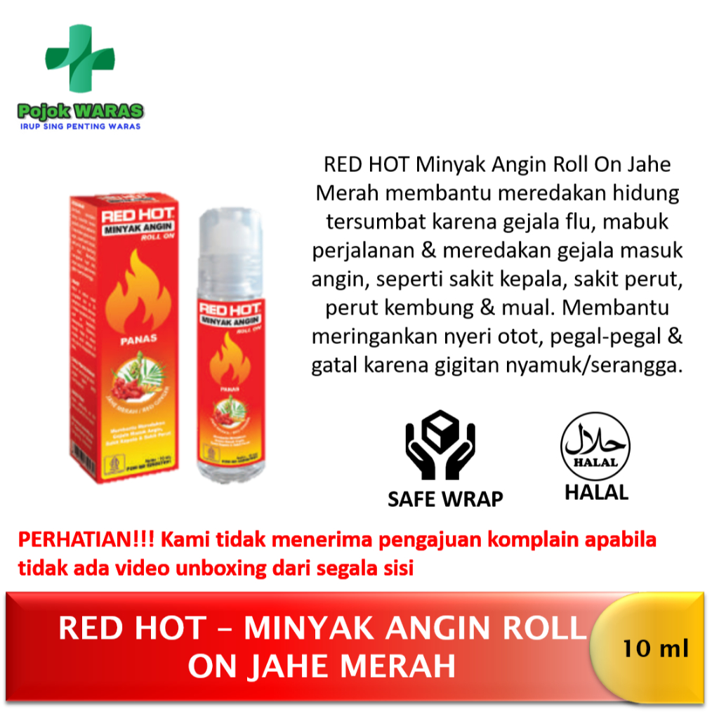 Jual RED HOT Roll On 10ml Minyak Angin Aromatherapy Jahe Merah Panas ...