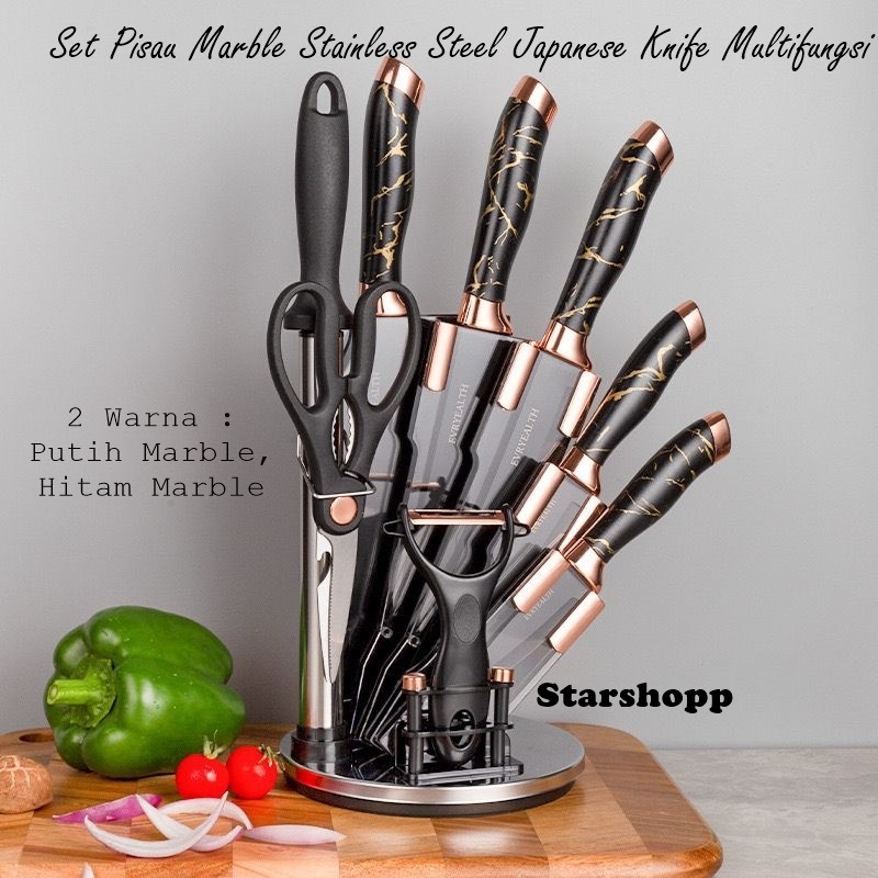 Jual Set Pisau Marble Stainless Steel Japanese Knife Multifungsi Pisau ...