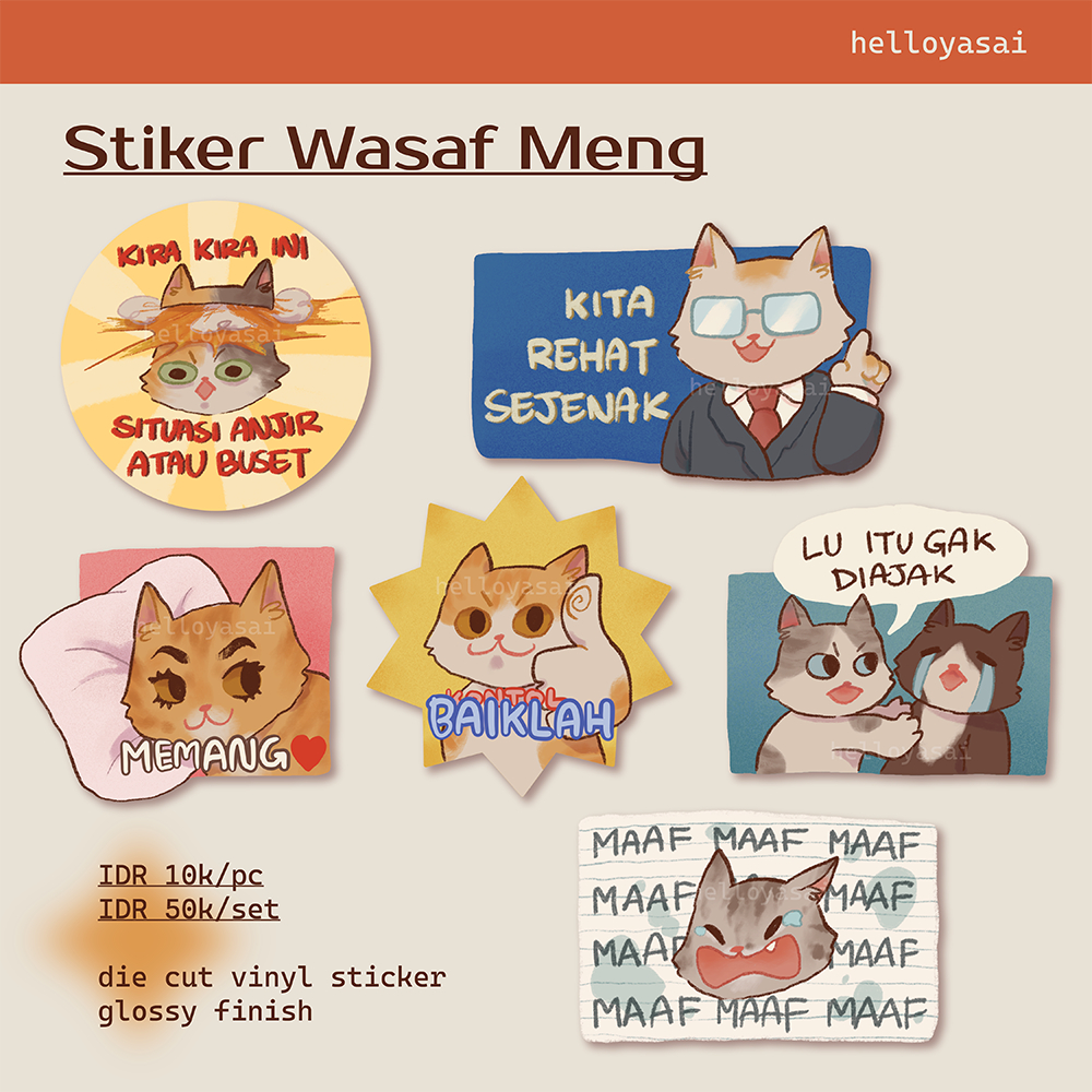 Jual Stiker Wasaf Meng (bisa set bisa satuan) | Shopee Indonesia