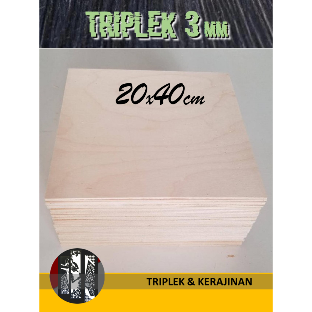 Jual Triplek 3mm 20x40 cm (Plywood Multiplek 3 mm 20 x 40 | 40x20 | 40 x 20 cm) | Shopee Indonesia