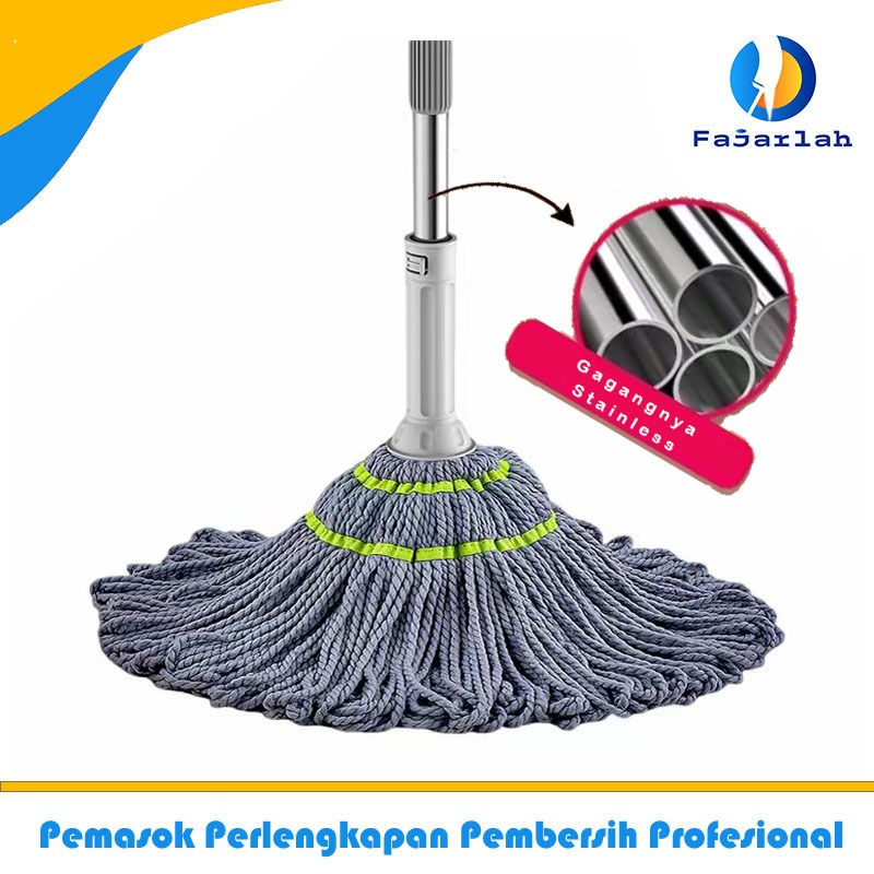 Jual Ultra Praktis Twist Mop 1set alat kain lap pel lantai peras yang ...