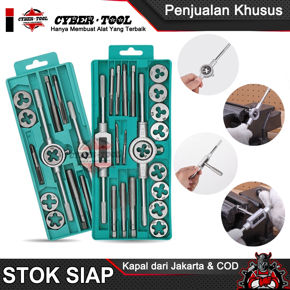 Jual 12 / 20 Pcs Alat Snai dan Tap Ulir Baut Senai Die Senei M3-12 Alat ...
