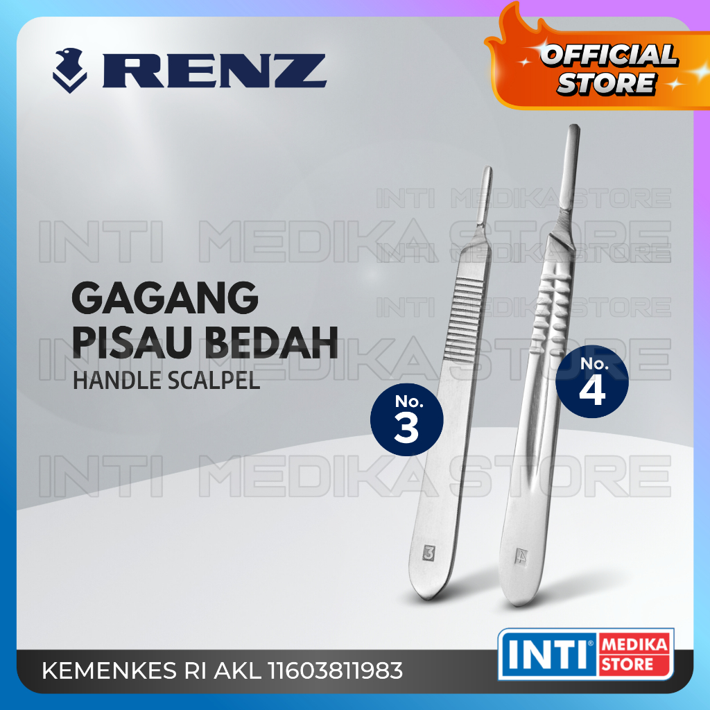 Jual RENZ - Handle Scalpel No 3 / 4 | Gagang Pisau Bedah | Shopee Indonesia