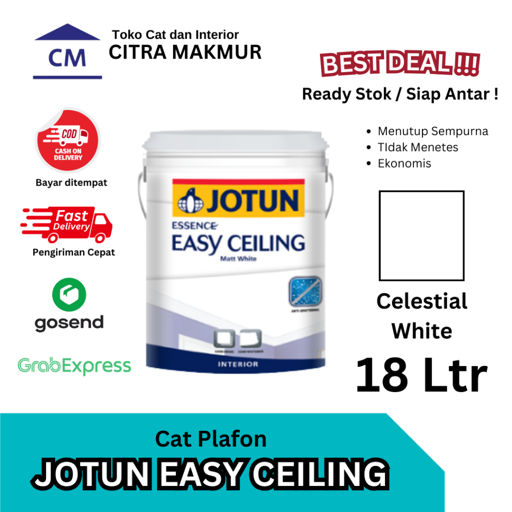 Jual Cat Plafon JOTUN Easy Ceiling 18 liter - Celestial White | Shopee Indonesia