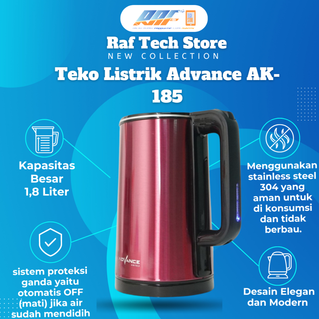 Jual Advance AK-185 / AK185 Teko Listrik Electric Kettle Ukuran 1.8 ...