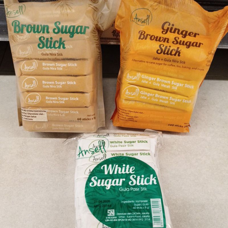 Jual Gula Pasir Stick Ansell White Sugar & Brown Sugar (60x 8g ...
