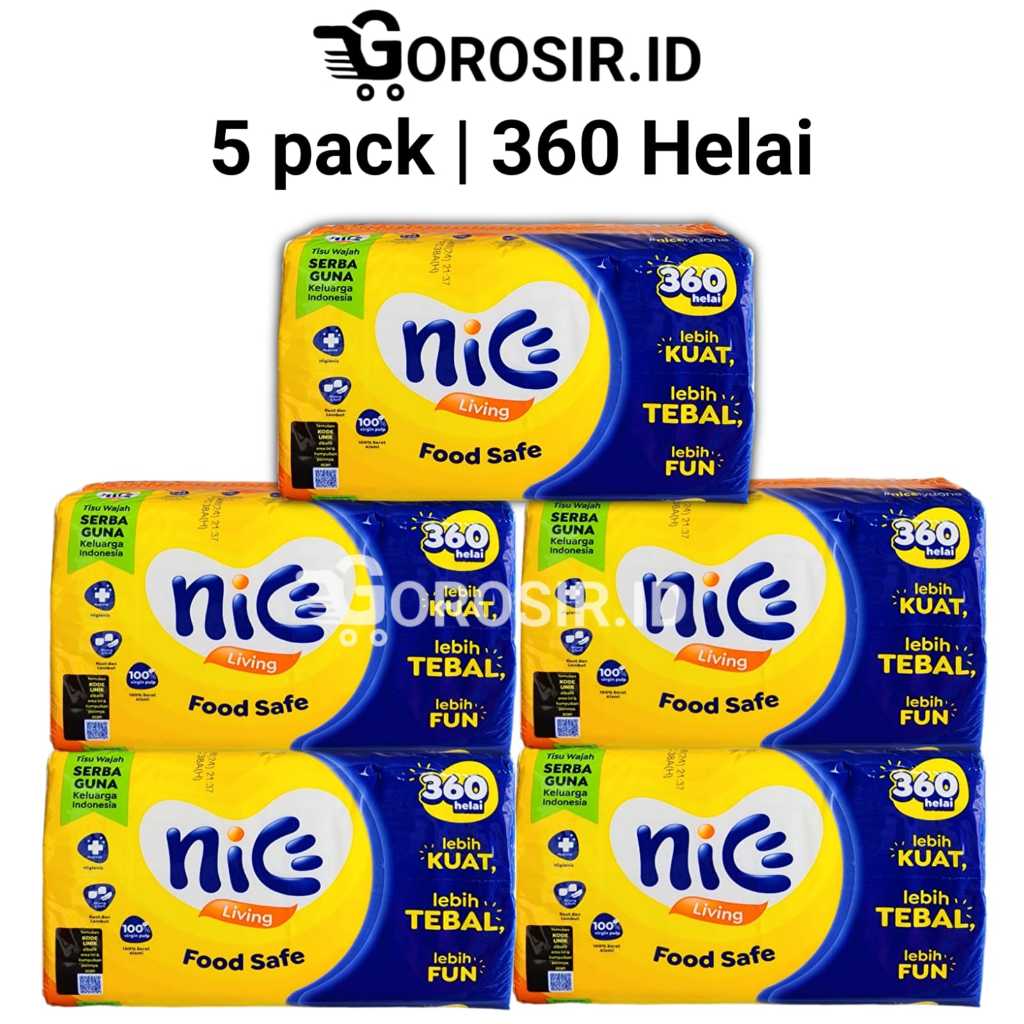 Jual TISSUE TISU NICE 5 PACK 180 SHEET 2 PLY | Shopee Indonesia