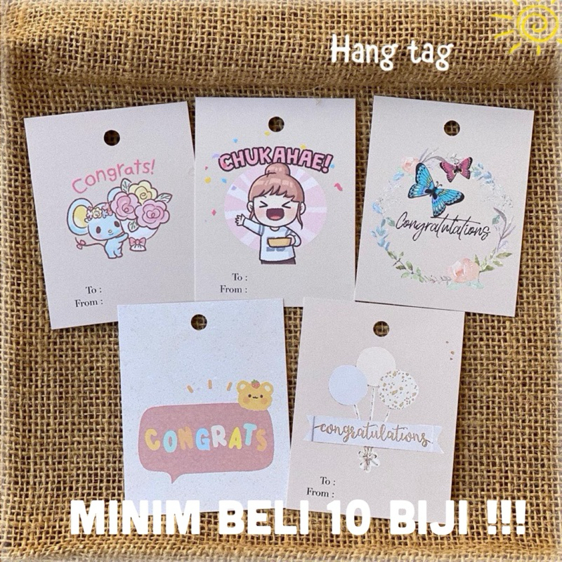 Jual 1(satu) hangtag ucapan congratulations / tag ucapan selamat ...