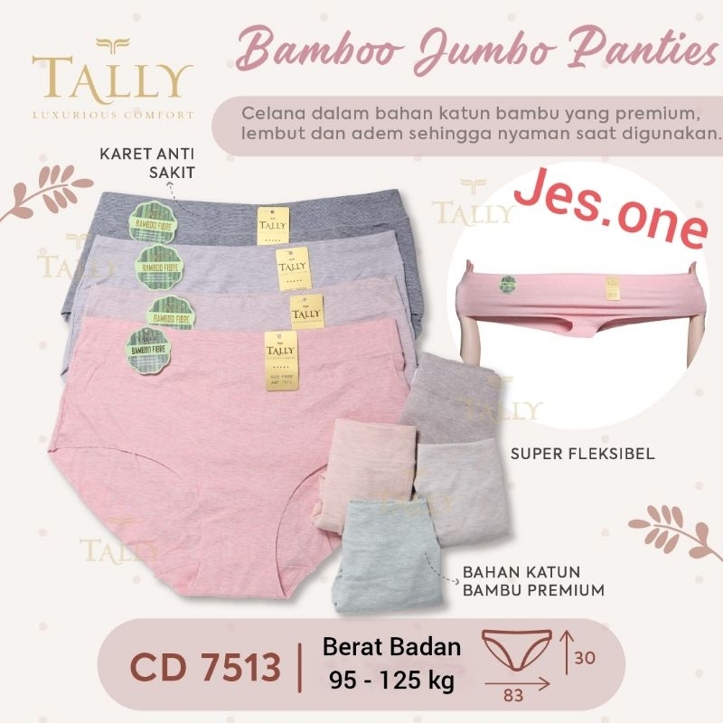 Jual Tally 7513 CD Celana Dalam Wanita Jumbo Seamless Katun Bamboo Fit 3XL - 5XL | Shopee Indonesia