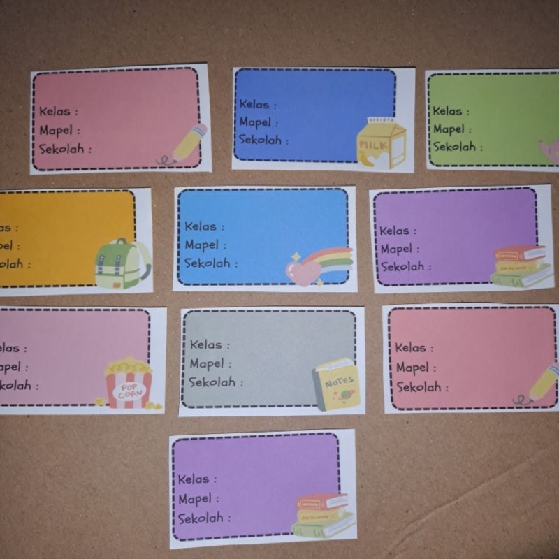 Jual stiker label nama pelajaran/stiker label nama/stiker nama | Shopee ...