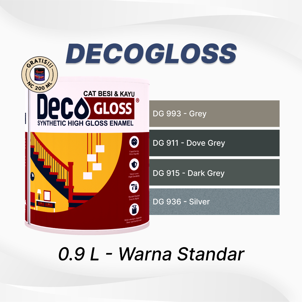 Jual DECOGLOSS CAT KAYU DAN BESI - WARNA STANDAR - GREY / DOVE GREY ...