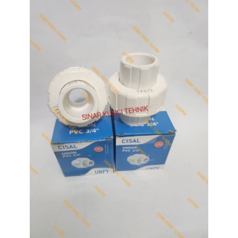 Jual Watermur PVC CISAL 3/4" inch Water Mur Pompa Polos Union Fitting ...