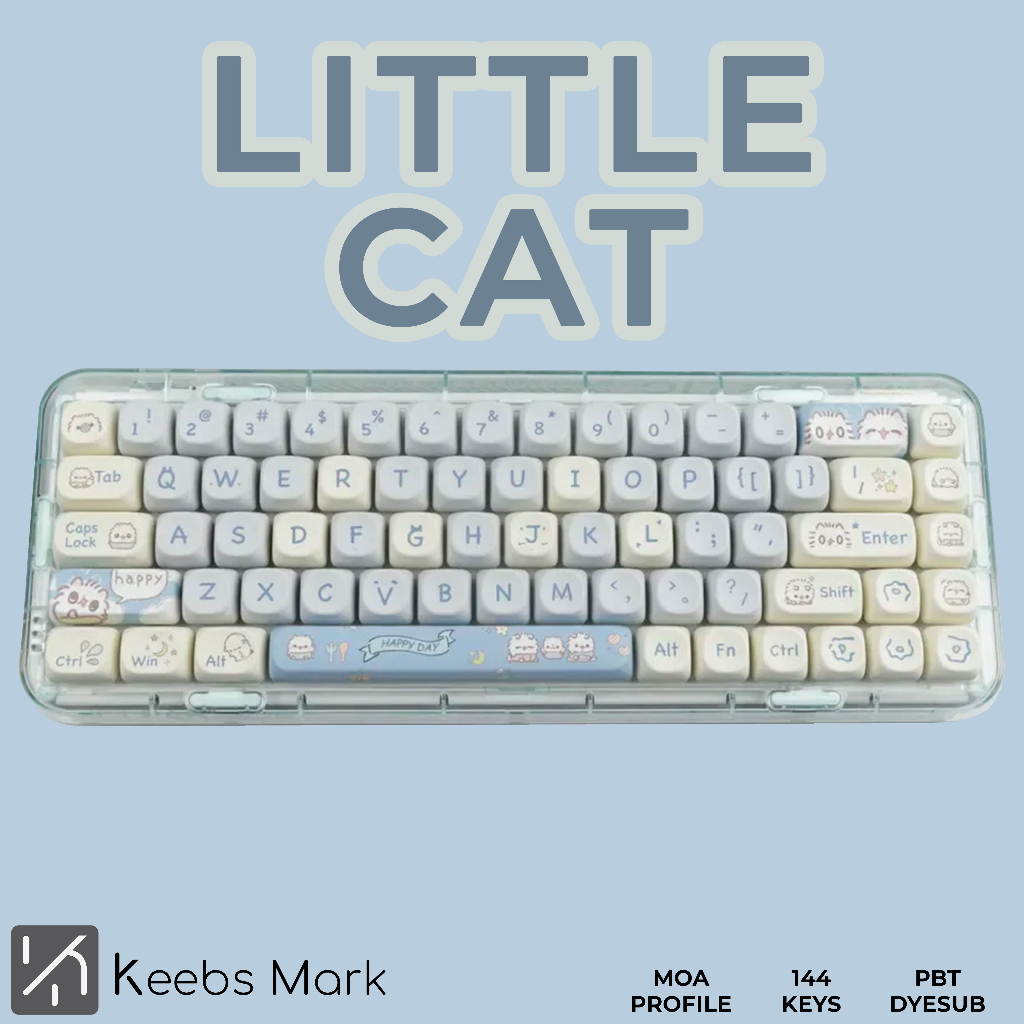 Jual Little Cat MOA Profile Keycaps PBT Dyesub 144 Keys Mechanical ...