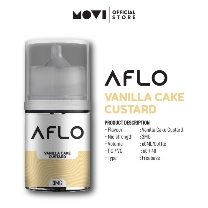 Jual LIQUID AFLO VANILLA CAKE CUSTARD 60ML FREEBASE AUTHENTIC BY MOVI ...